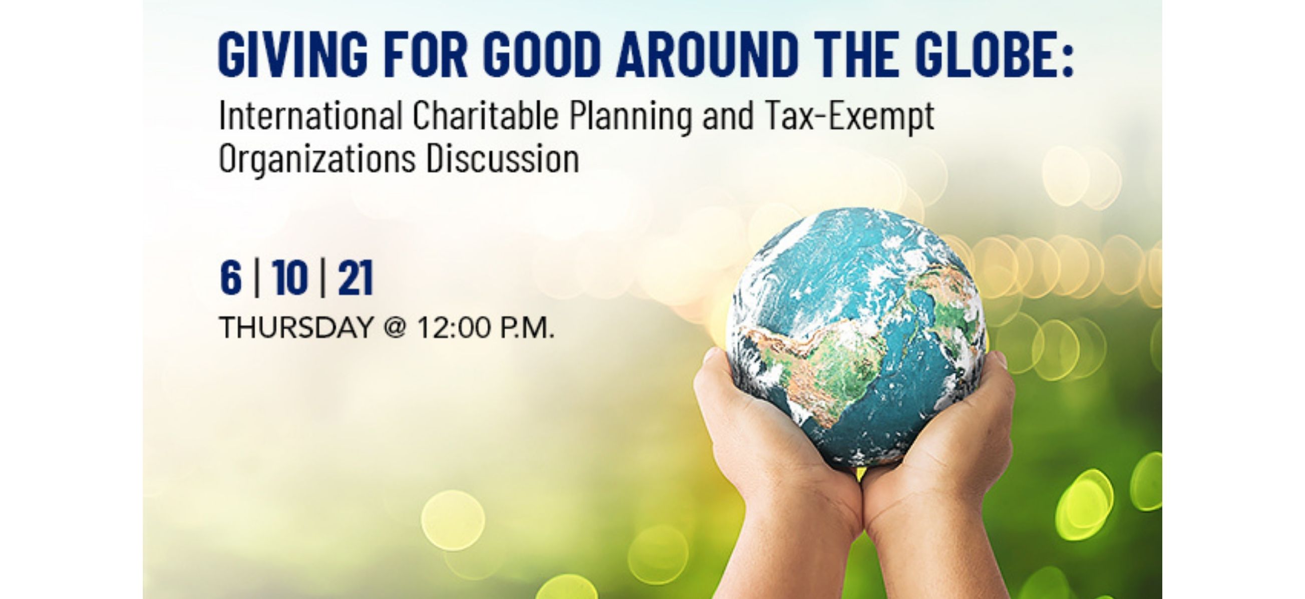 Giving for Good Around the Globe: International Charitable Planning and ...